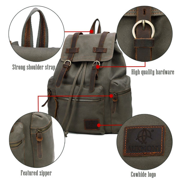 Canvas Vintage Military Backpack - $40 Bargain Laptop Bag